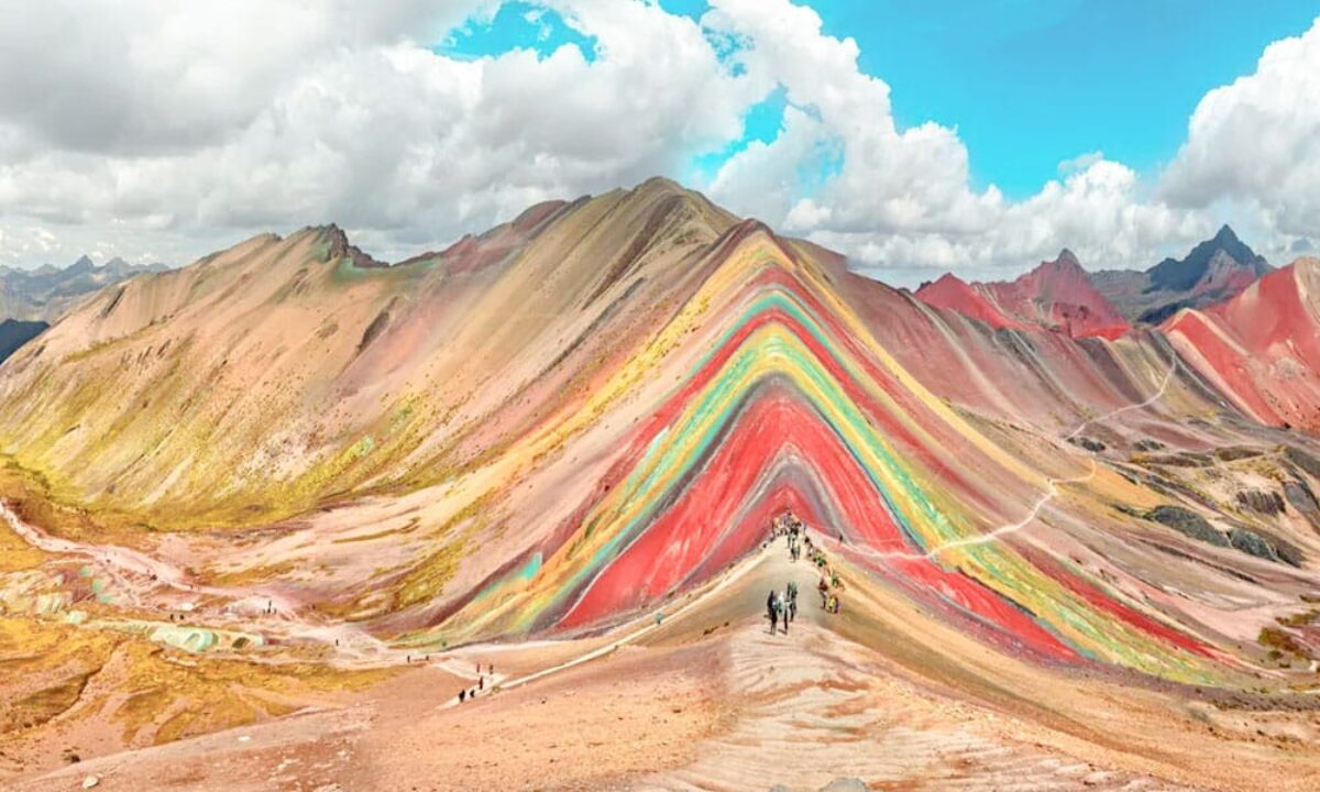 Rainbow Over The Inca Rainbow Mountain With Inca Trail To Machu Picchu